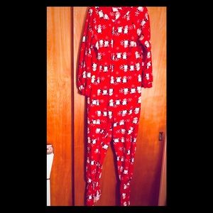Kat Nap | Intimates & Sleepwear | Kat Nap Red Penguins Onesie Footed ...
